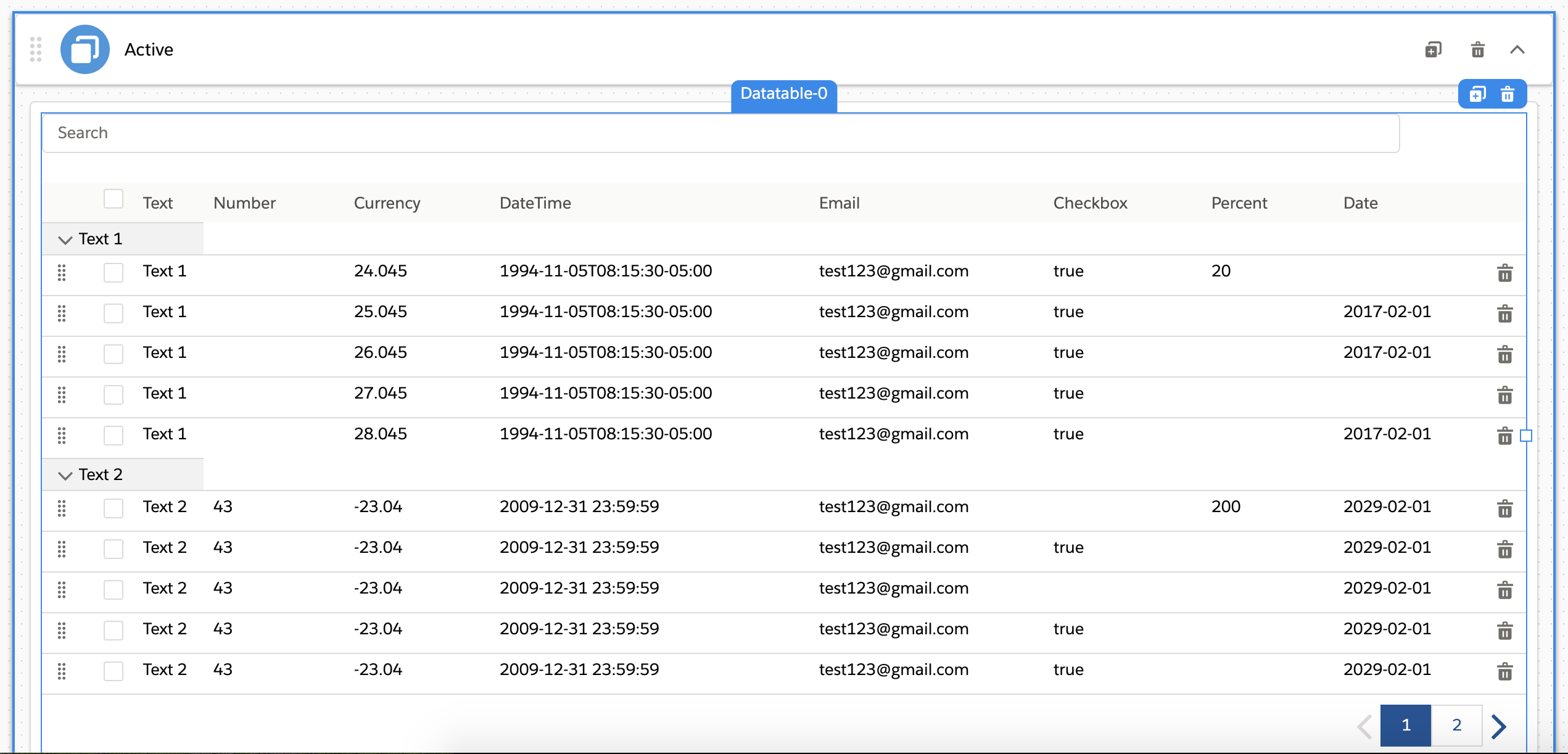 Download a Sample Datatable DataPack