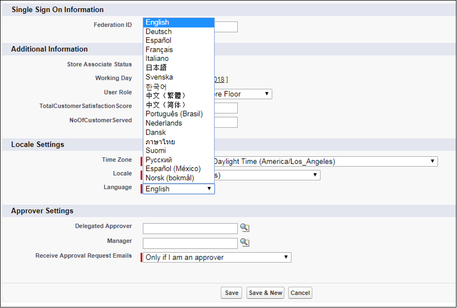 Select Your Locale Setting