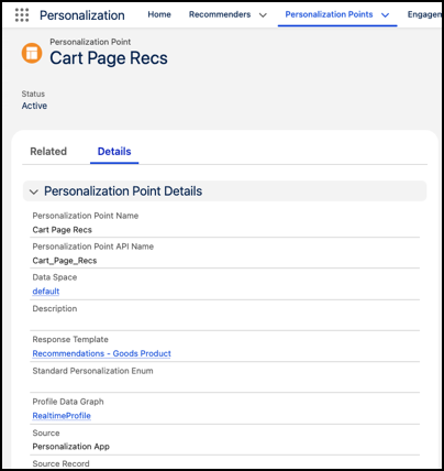 Configure the Example Personalization Point
