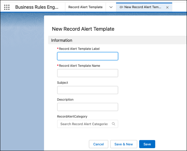 Create a Record Alert Template
