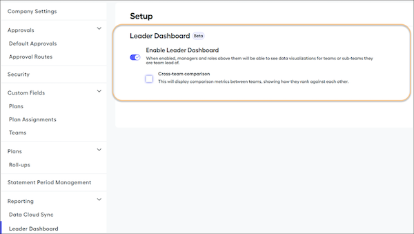 Set Up the Leader Dashboard in Salesforce Spiff