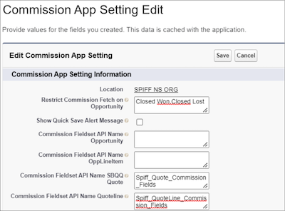 Configure Field Sets for the Salesforce Spiff Commission Estimator