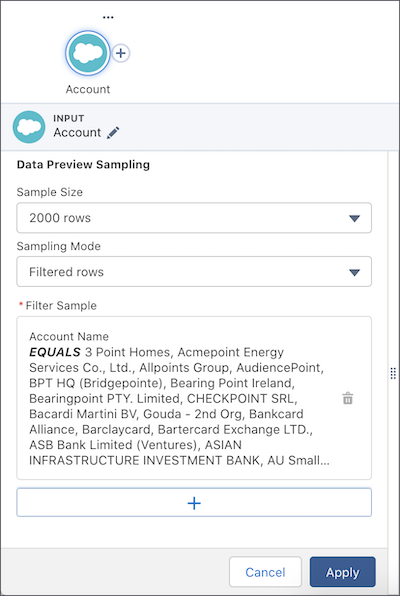 Data Preview Sampling