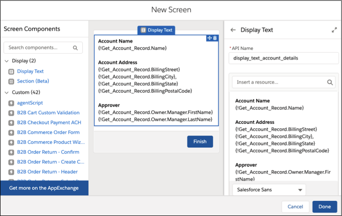 Set Up a Screen That Appears When Reps Request Approvals
