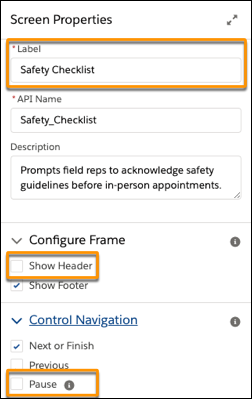 Set Up a Screen That Appears When Reps Check In to Visits