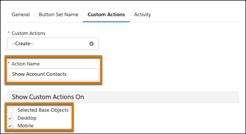 Create Custom Actions Buttons