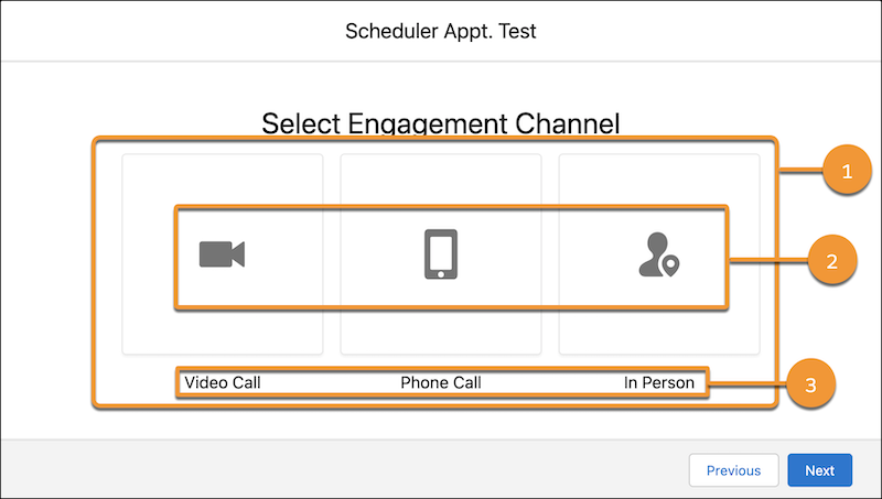 Customize the Select Appointment Type Screen and the Select Engagement Channel Screen