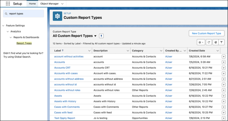 Create a Custom Report Type in the Enhanced Custom Report Type Builder