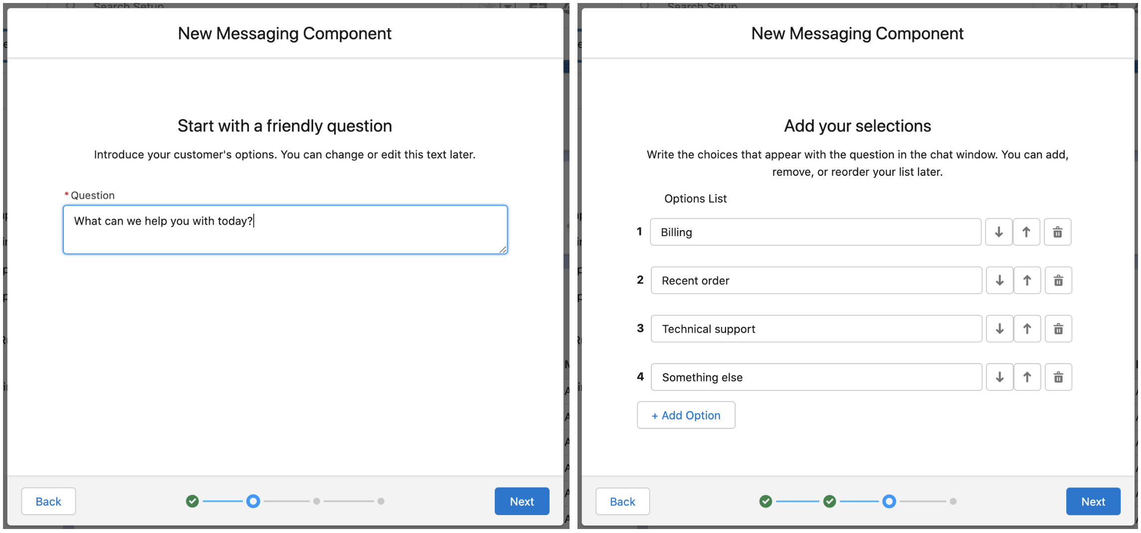 Create and Send Questions with Static Options in Messaging Sessions