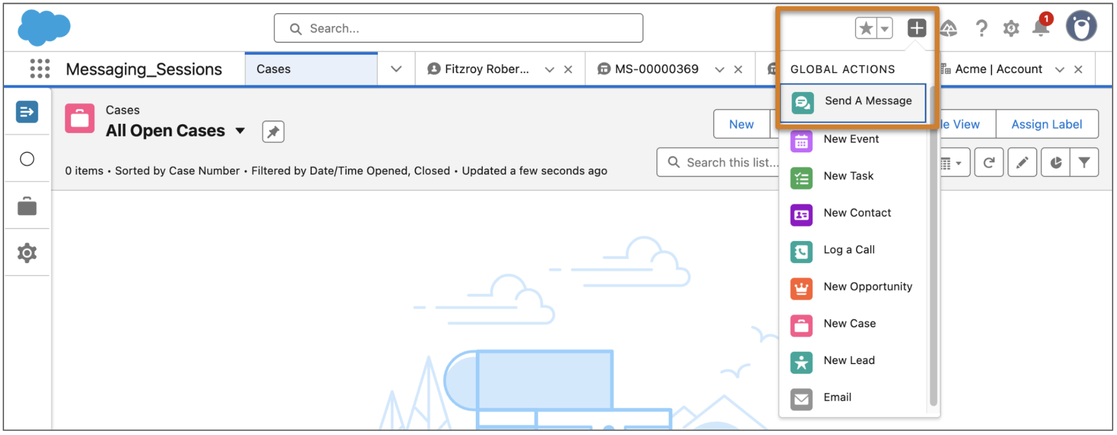 Send a Message to a Customer in an Enhanced Channel