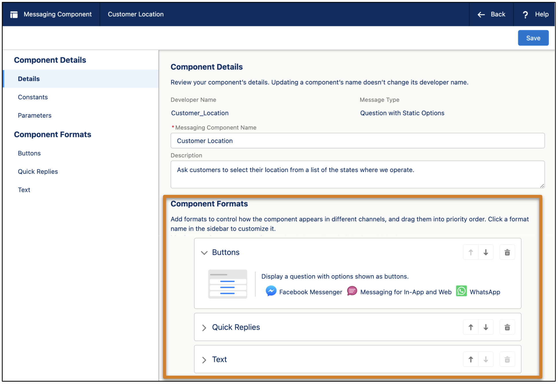 Messaging Component Types and Formats
