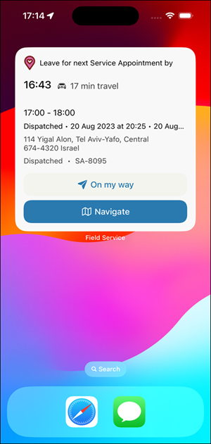 Add the Field Service Mobile Widget