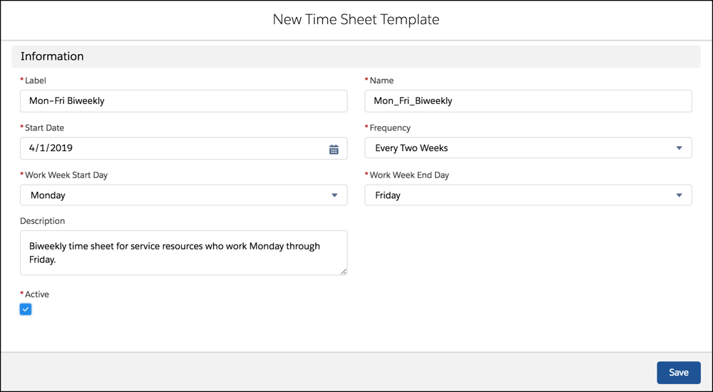 Create Time Sheet Templates
