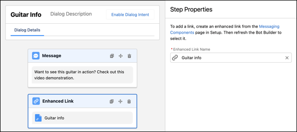 Display an Enhanced Link in an Enhanced Bot