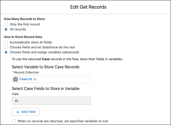 Question with Dynamic Options: Example Flow