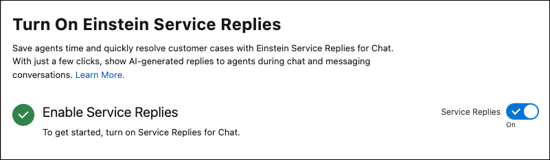Enable Einstein Service Replies