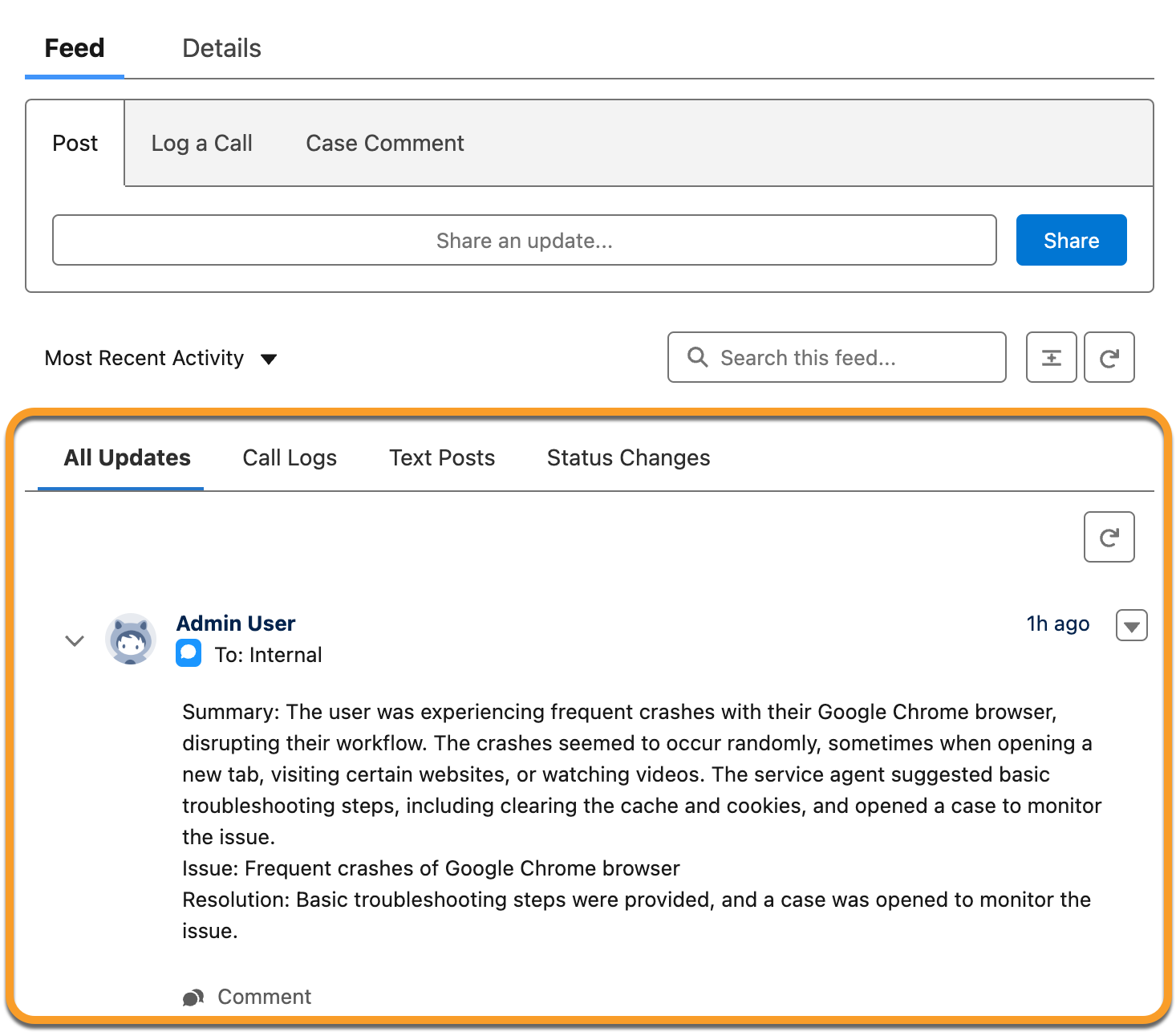 Use Work Summaries in the Console