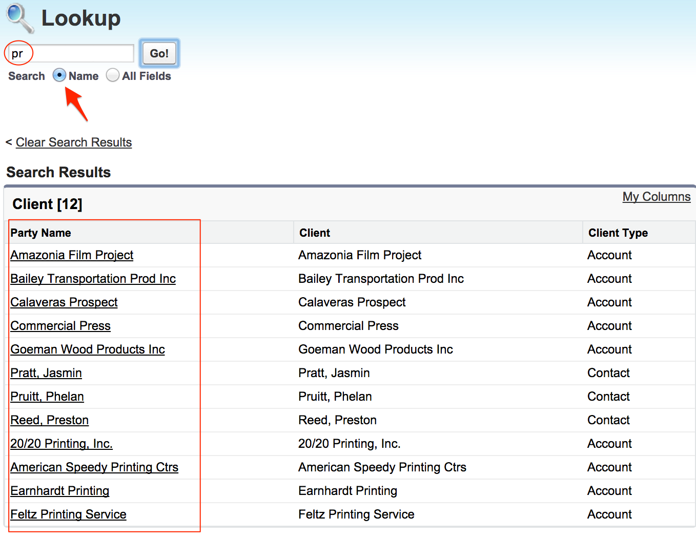 Enable the Enhanced Lookups Search Setting